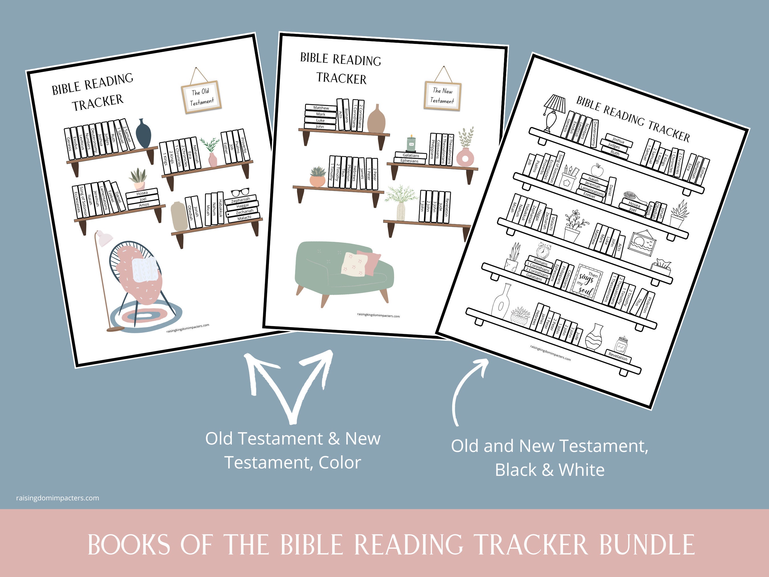 Bible Reading Tracker Bundle Books of the Bible Reading Log - Etsy