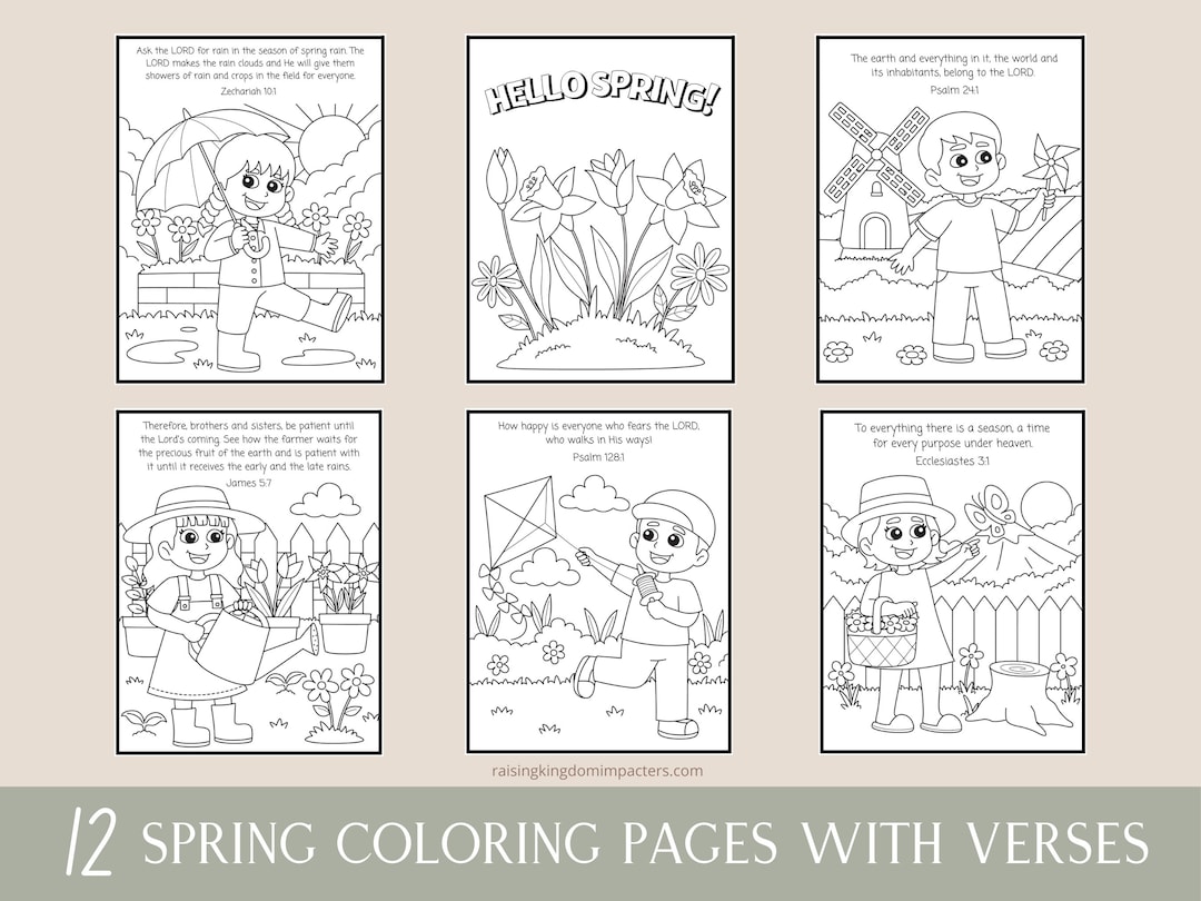 12 Bible Verse Coloring Pages | Spring Coloring Pages | Kids Coloring ...
