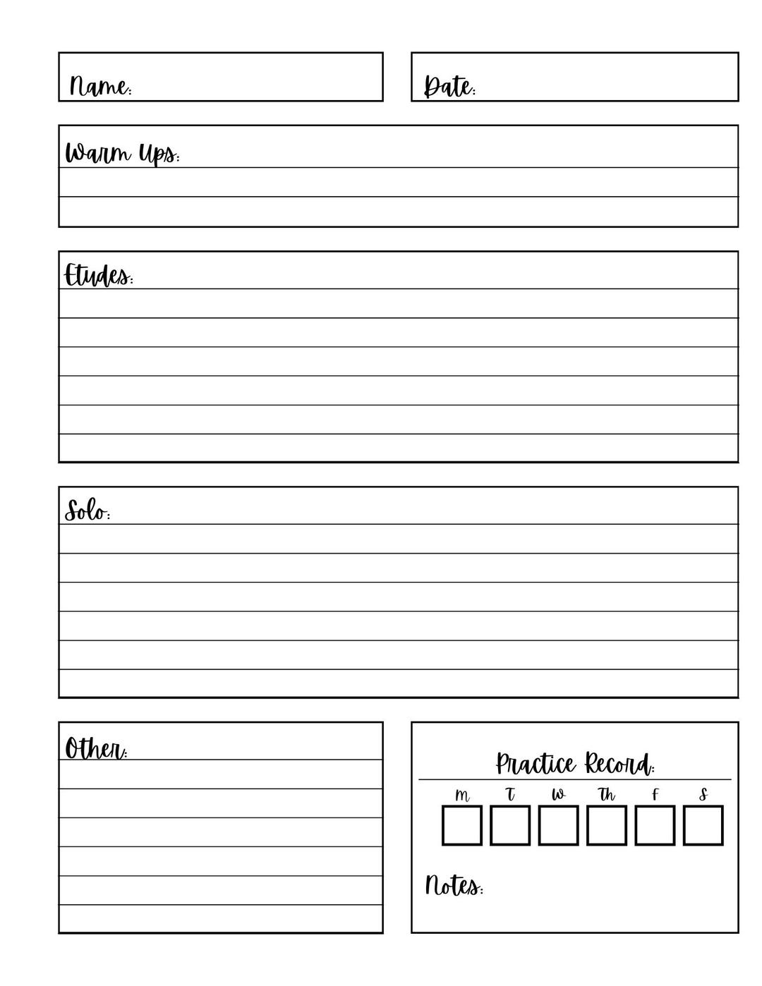 Flute Lesson Sheet - Etsy