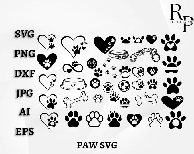 Paw Print Svg, Dog Paw Print Svg, Dog Paw Svg, Paw Svg, Dog Mom Svg ...