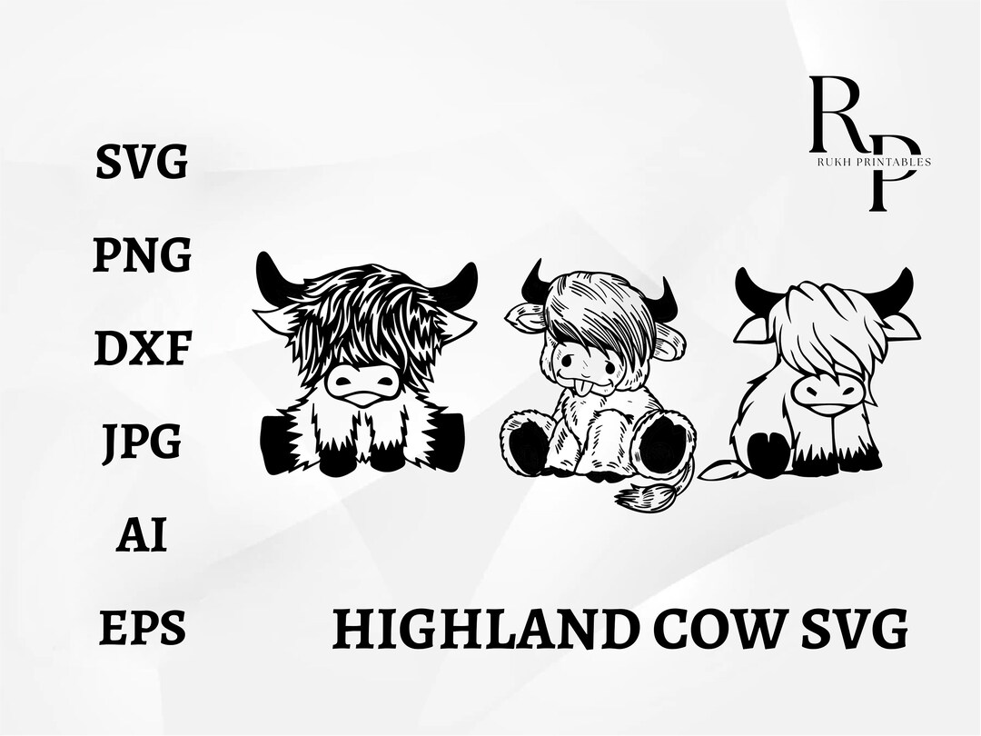 Cute Cow Svg Highland Cow Svg Cow Svg Cow Head Svg - Etsy