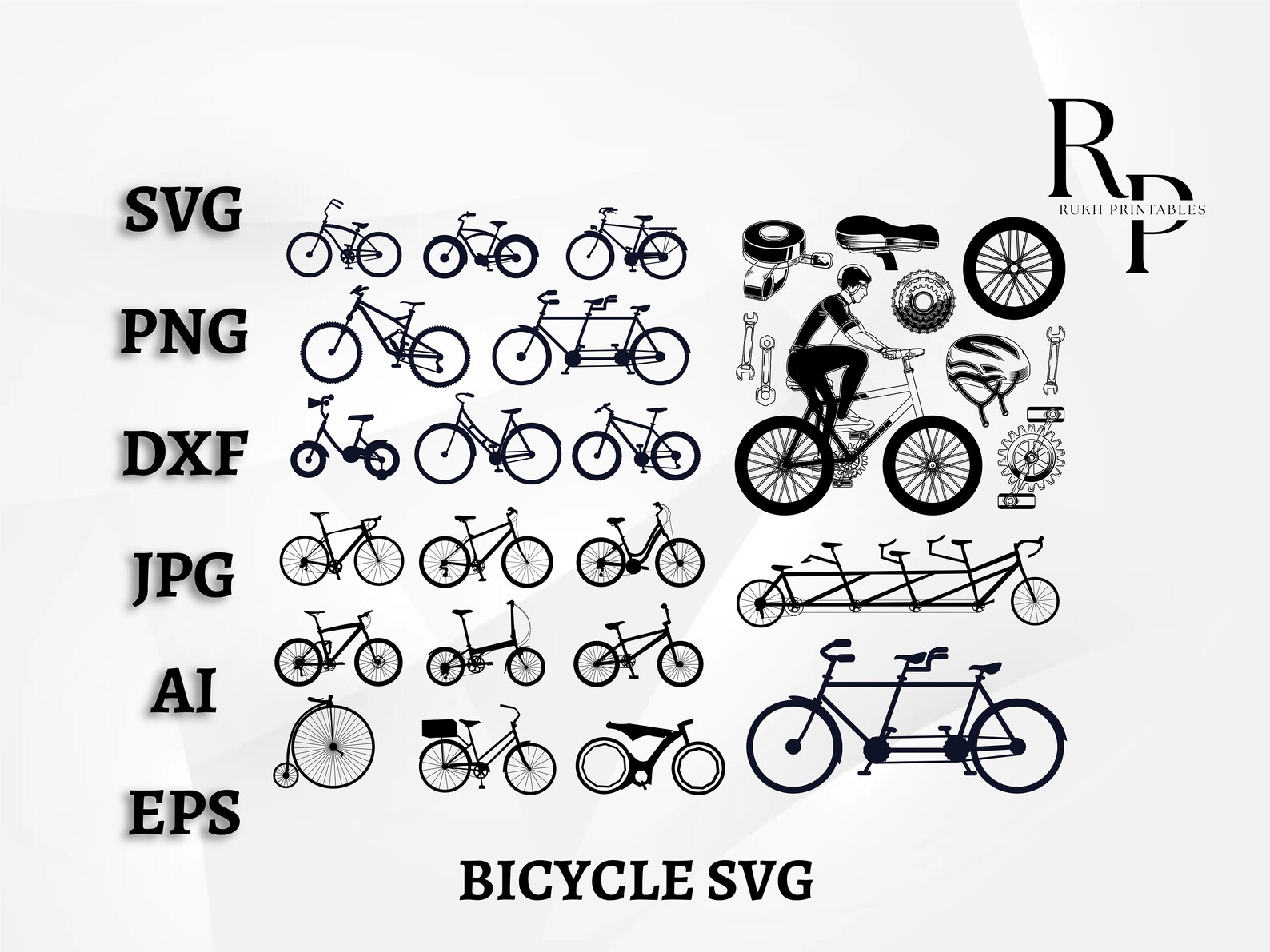 Bicycle Svg Bike Svg Bike Clipart Mountain Bike Svg Biker Cut Files for ...