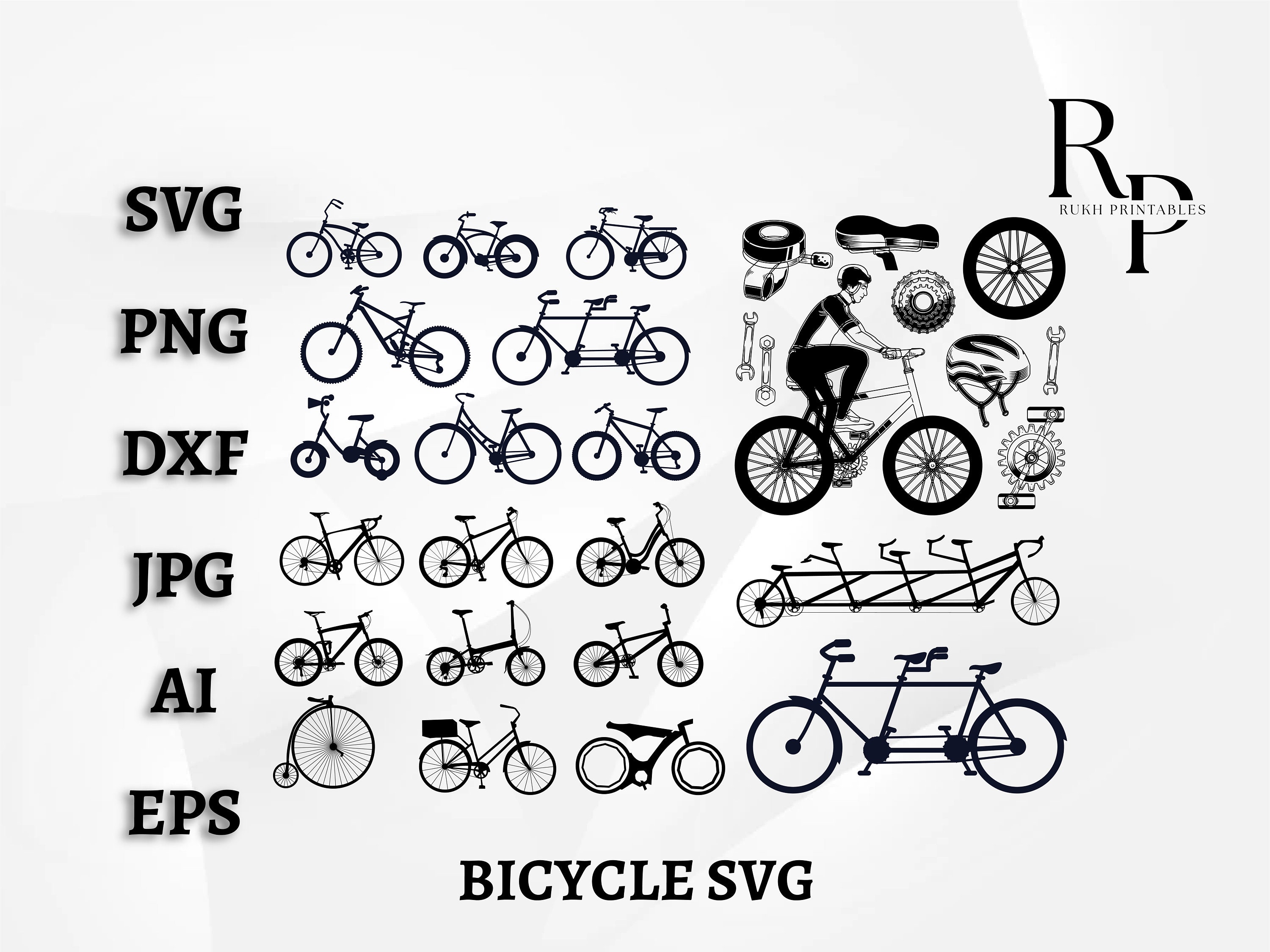 Bicycle Svg Bike Svg Bike Clipart Mountain Bike Svg Biker Cut Files for ...