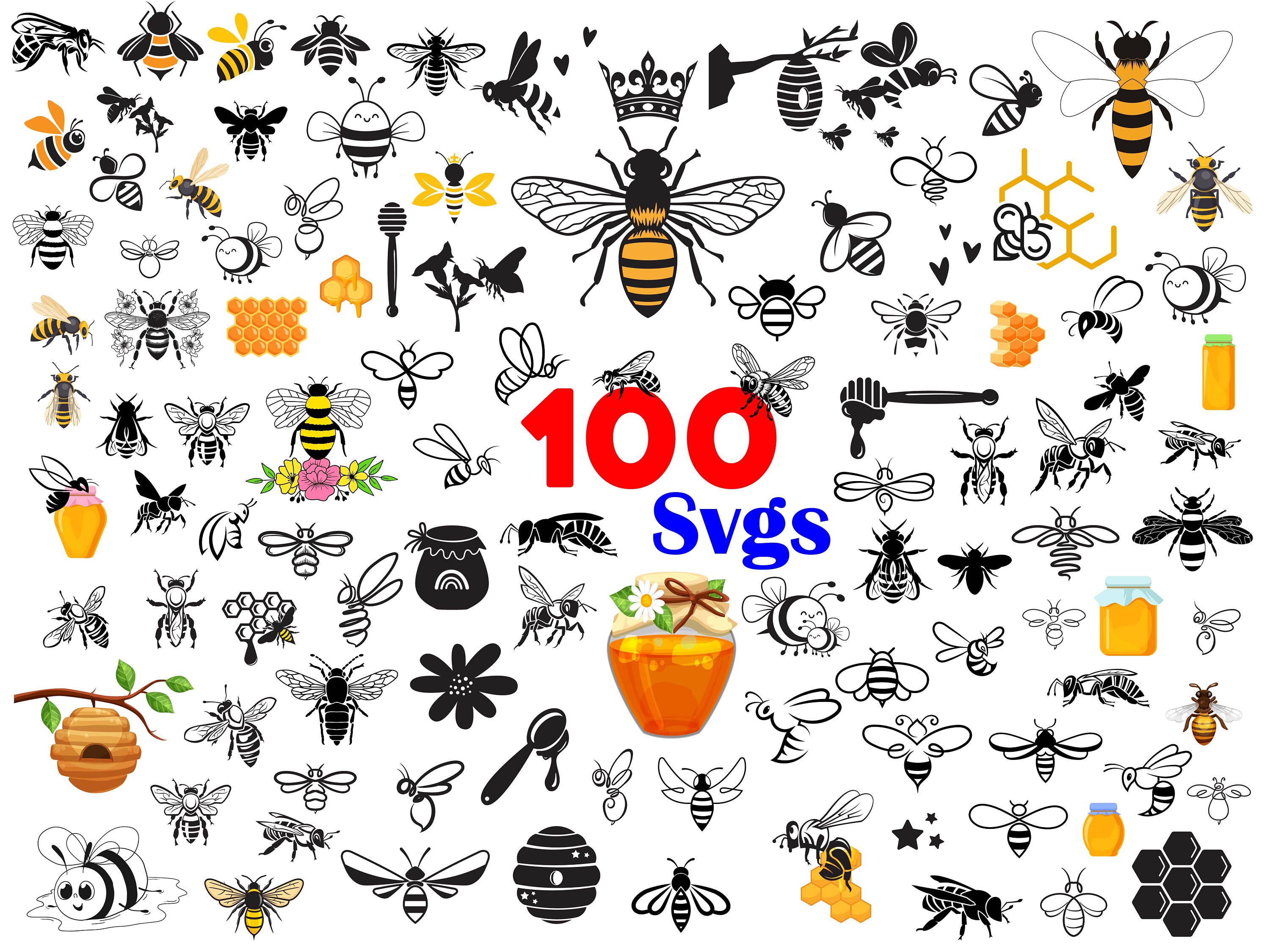 Bee SVG Bee SVG Bundle Queen Bee SVG Honeycomb Svg Bee Png Bumble Bee ...