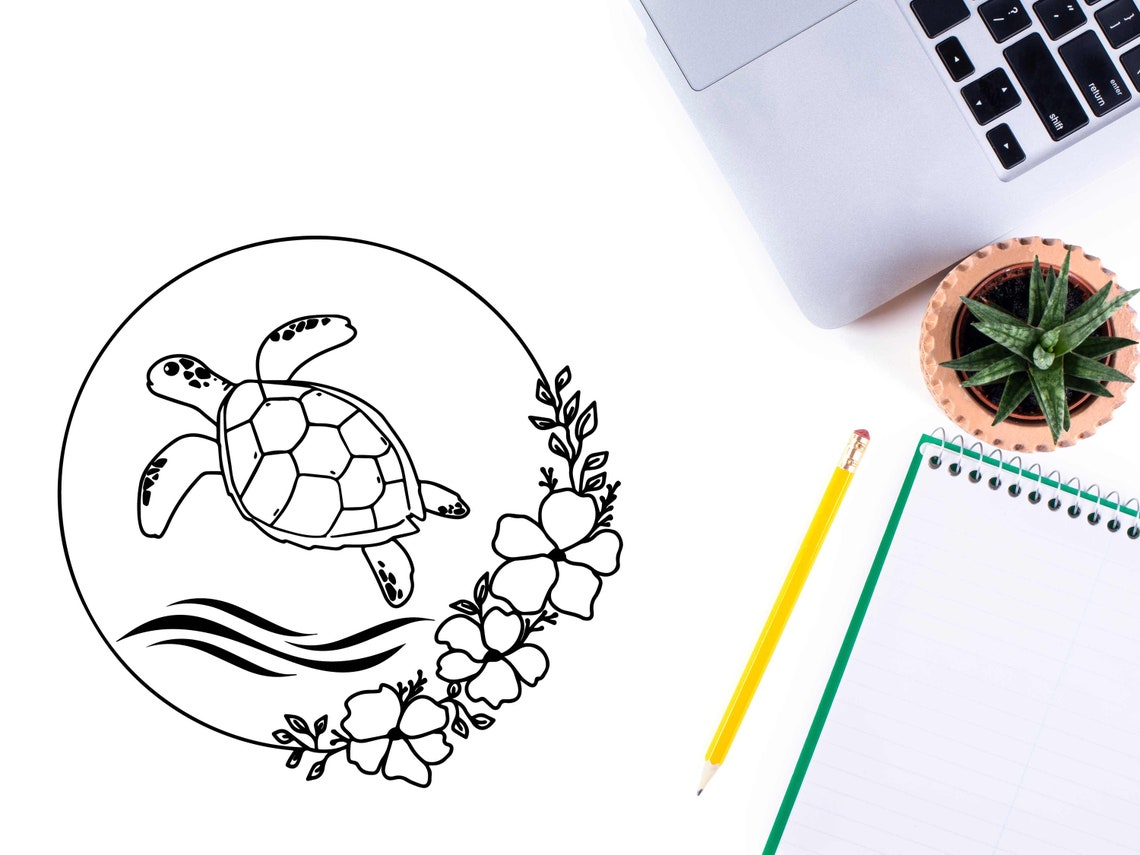 Turtle Svg Floral Turtle Svg Sea Turtle Svg Turtle Clipart Sea Turtle ...