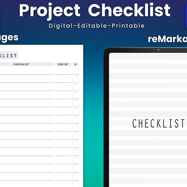 Remarkable 2 Templates Project Management - Etsy