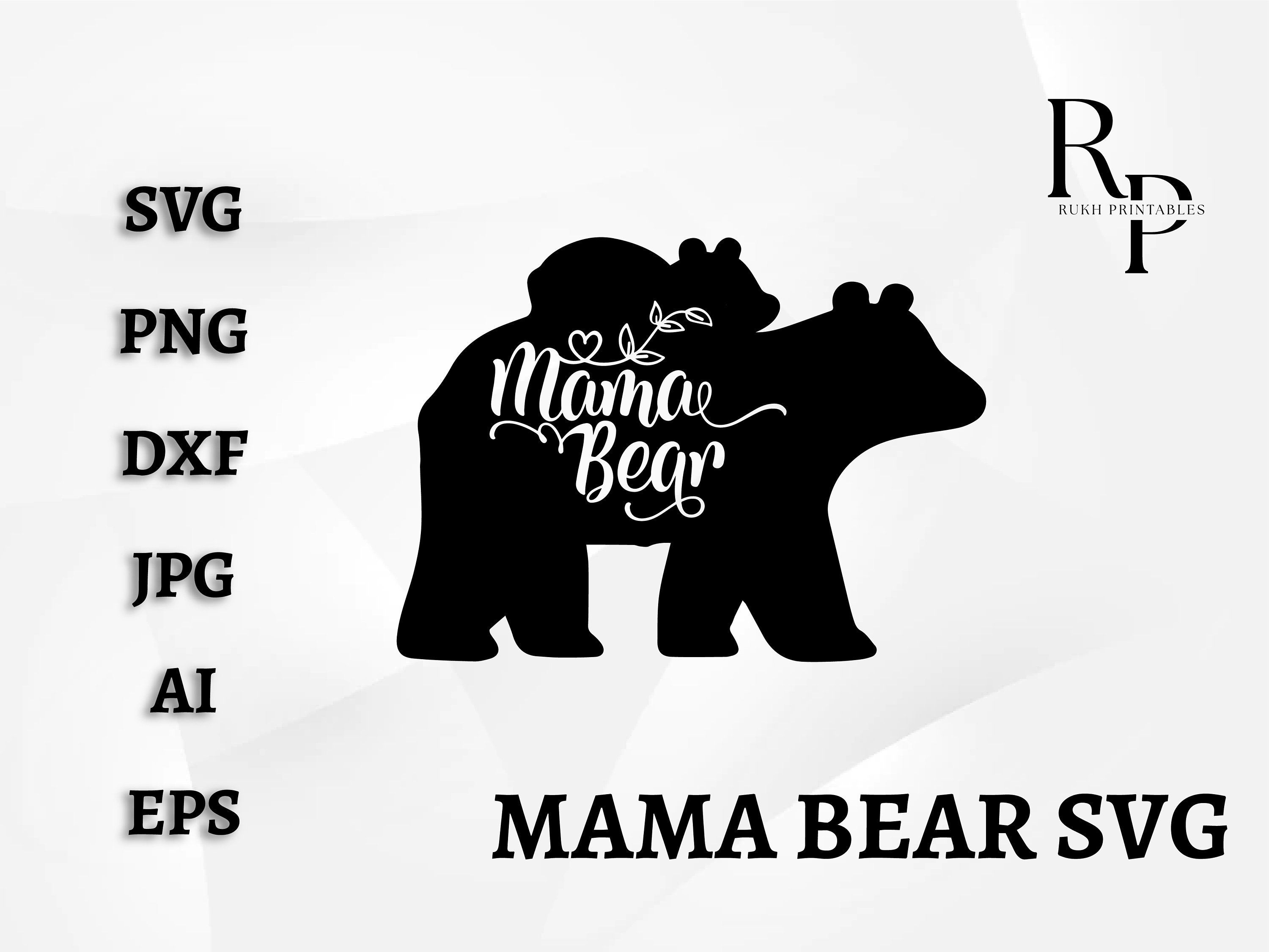 Mama Bear Svg Papa Bear Svg Baby Bear Svg Black Bear Svg Family Bear ...