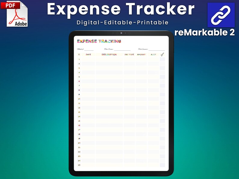 Remarkable 2 Planner Expense Tracker Monthly Income Tracker Spending ...