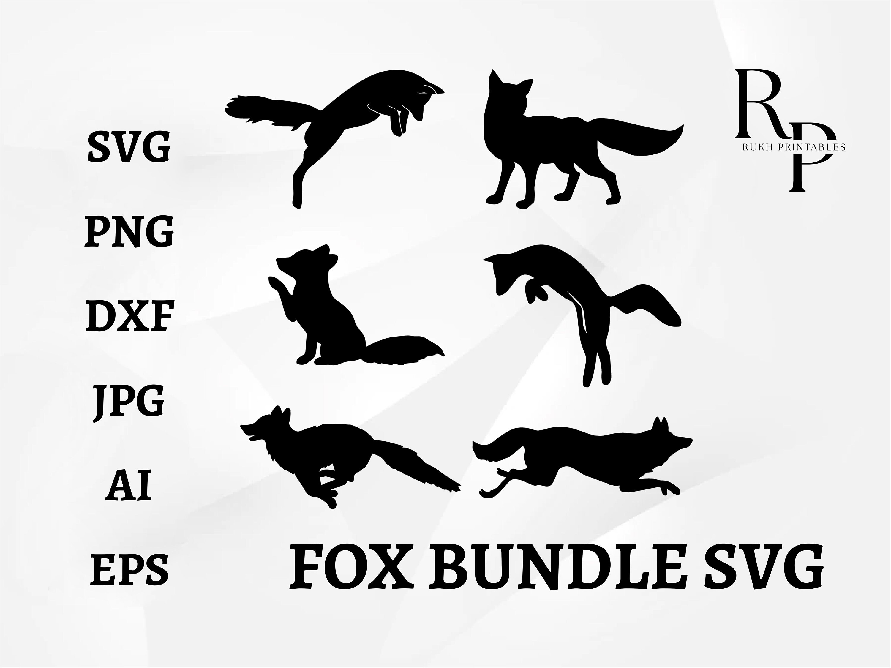 Fox Svg Bundle Fox Clipart Fox Silhouette Fox Dxf Woodland Animal Svg ...