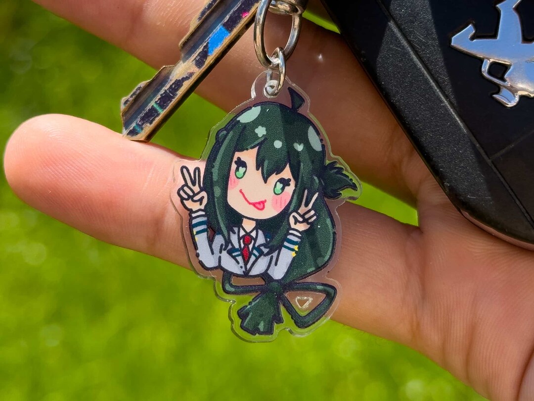 Chibi Anime Girl Keychain, My Hero School Charm, Acrylic Pendant ...
