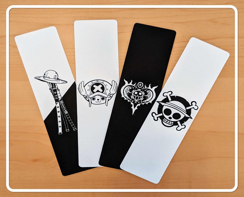 One Piece Bookmark Anime / Manga Bookmarks Black & White - Etsy