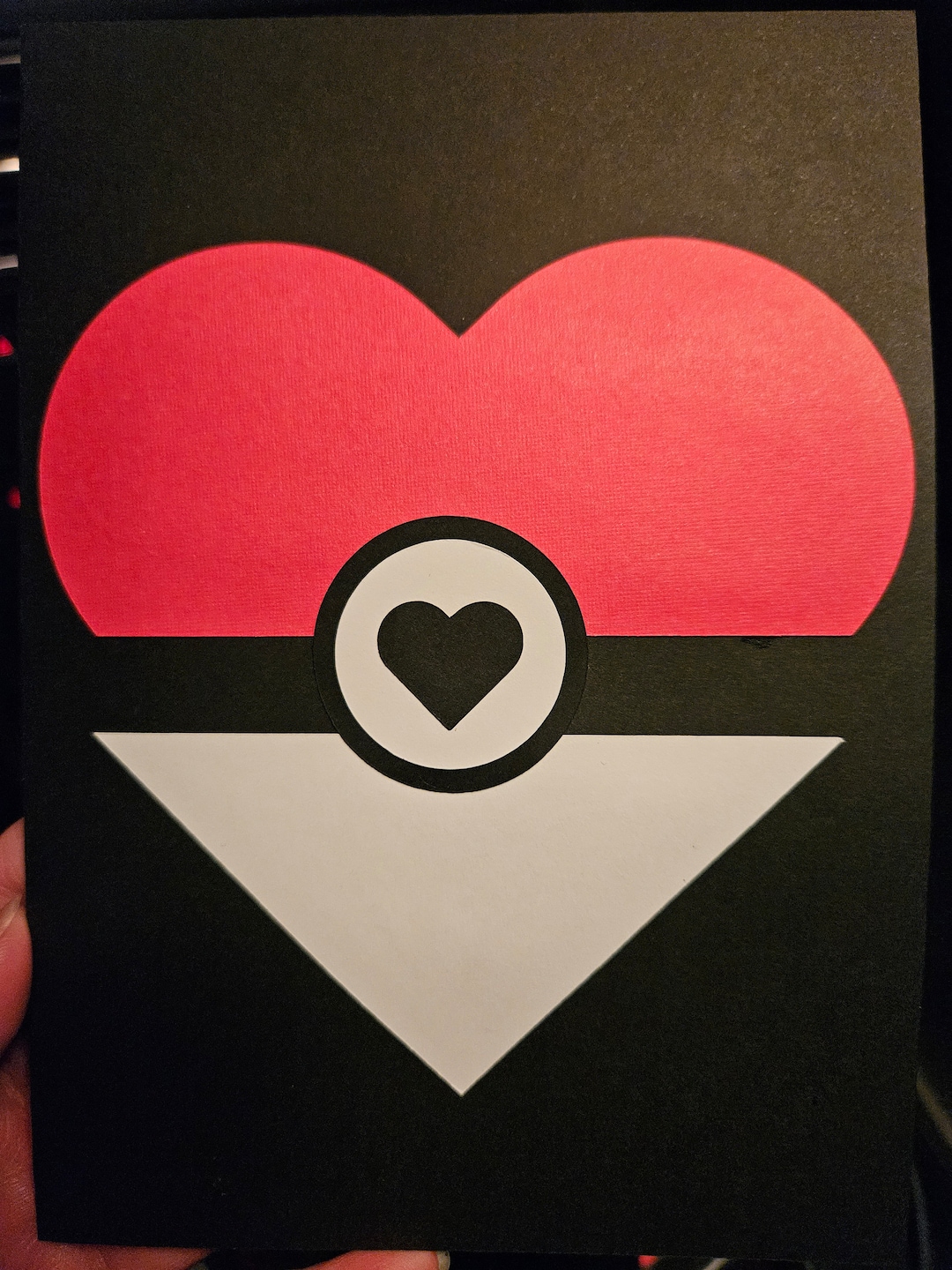 Pokeball Heart Card - Etsy