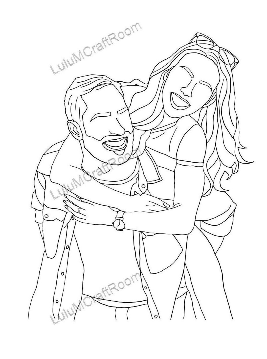 Custom Outline Portrait - Etsy
