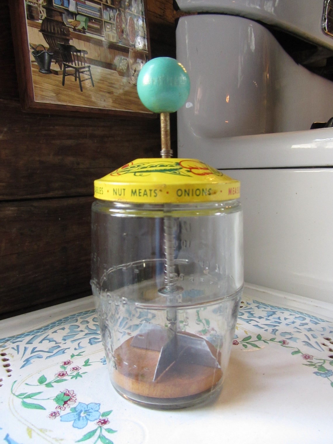 1940s Nut Vegetable Food Chopper Glass Jar With 2 Cup Measurements ...