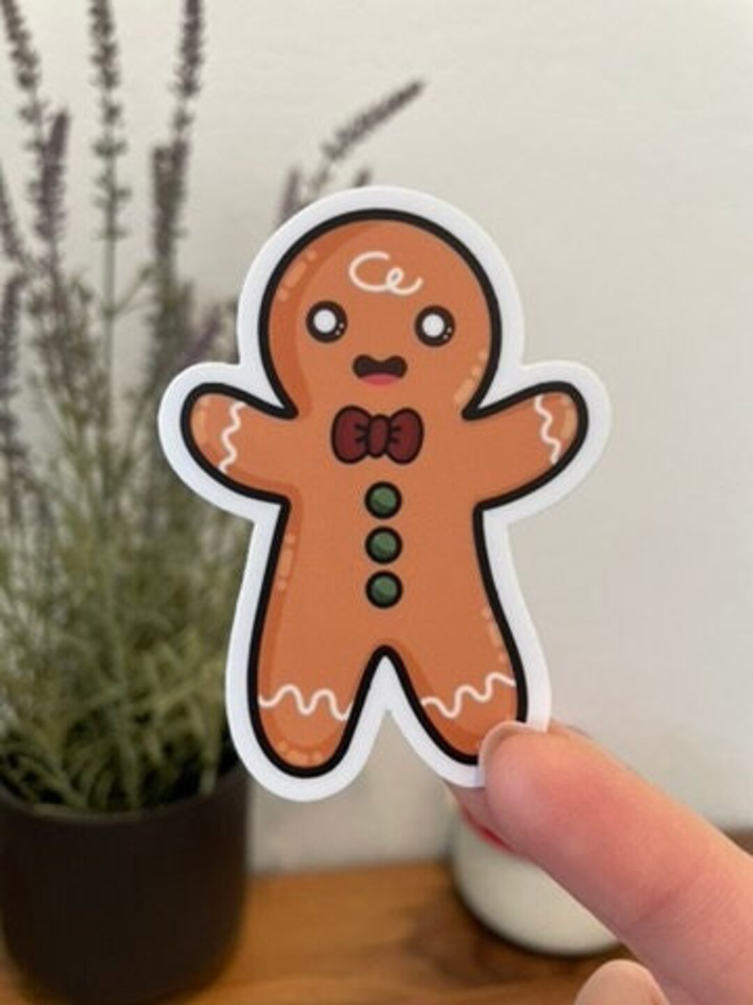 Christmas Vinyl Sticker - Jack the Gingerbread Boy | Water Resistant ...