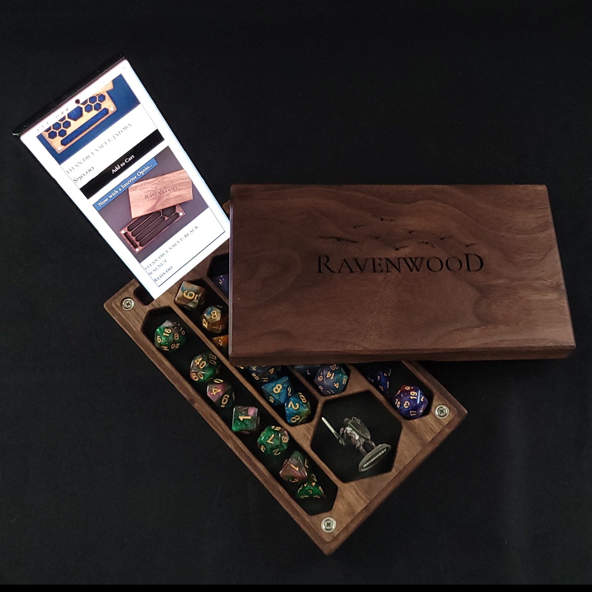 Black Walnut TITAN Dice Vault Hero RPG Dice Vault Solid - Etsy