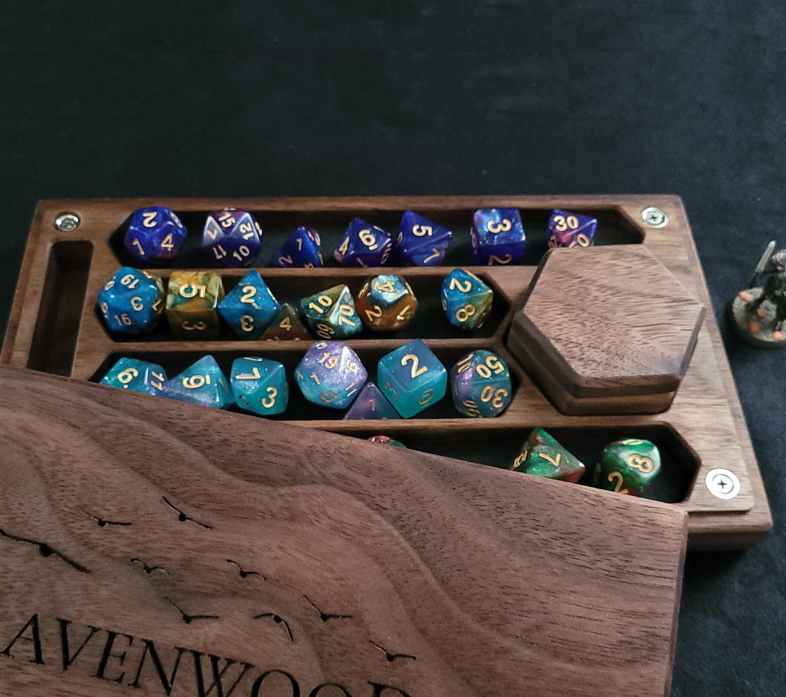 Black Walnut TITAN Dice Vault Hero RPG Dice Vault Solid - Etsy