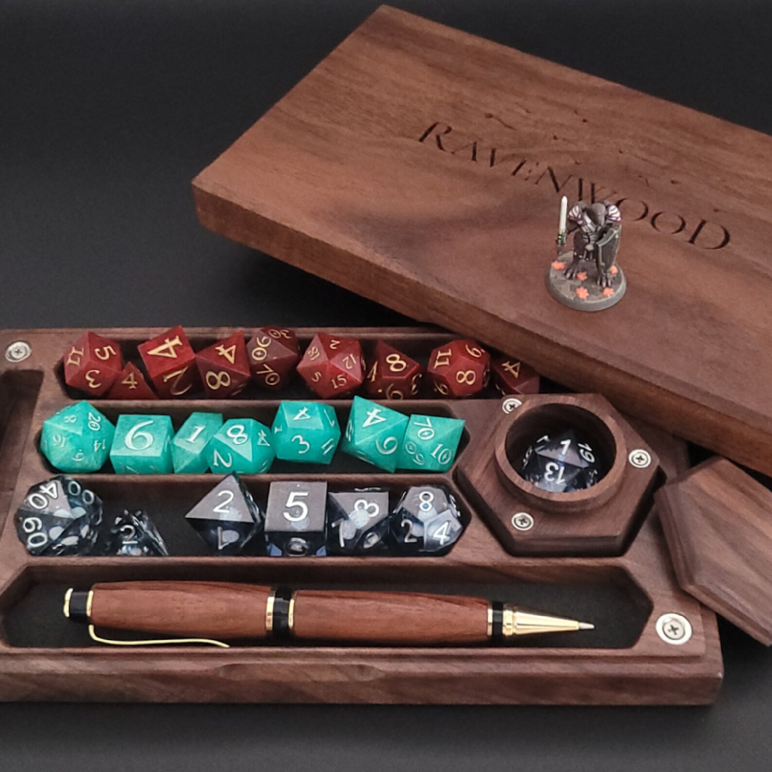 Black Walnut TITAN Dice Vault Hero RPG Dice Vault Solid - Etsy