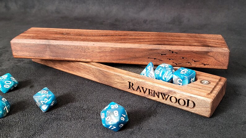 Black Walnut SENTINEL Dice Box Dice Box Dice Storage D&D RPG Tabletop ...