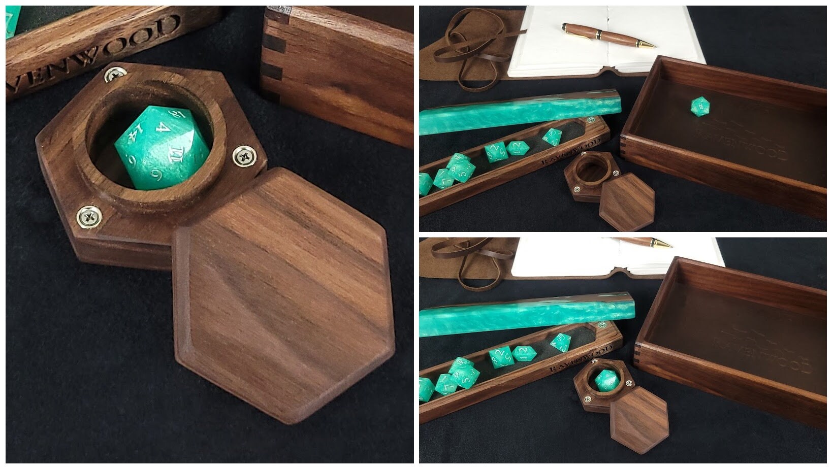 HEX Dice Jail D&D Dice Box RPG Tabletop Gaming Solid Wood Hand Oiled No ...