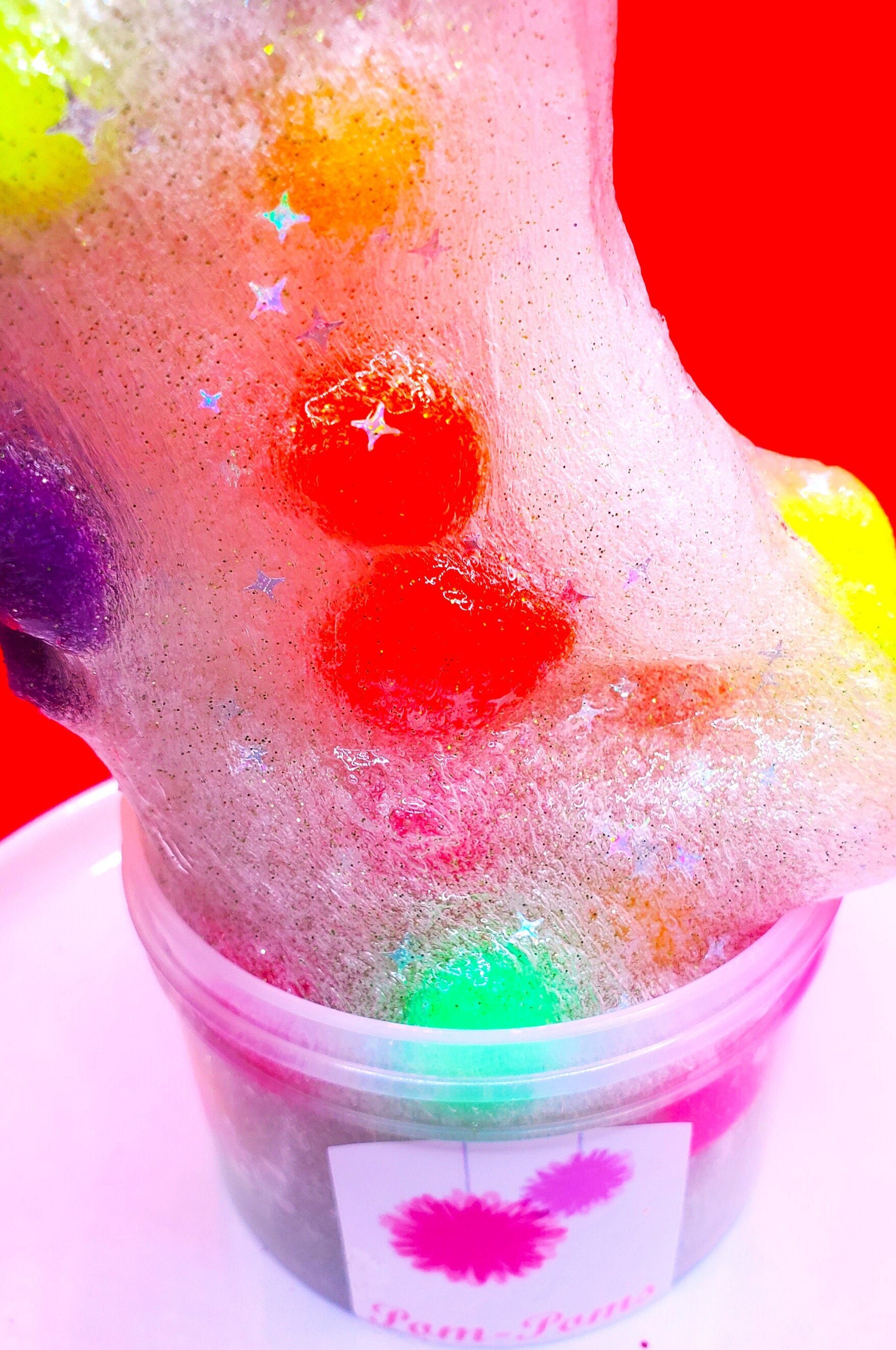 Pom Poms Slime Handmade Slime Gifts for Kids Birthday - Etsy