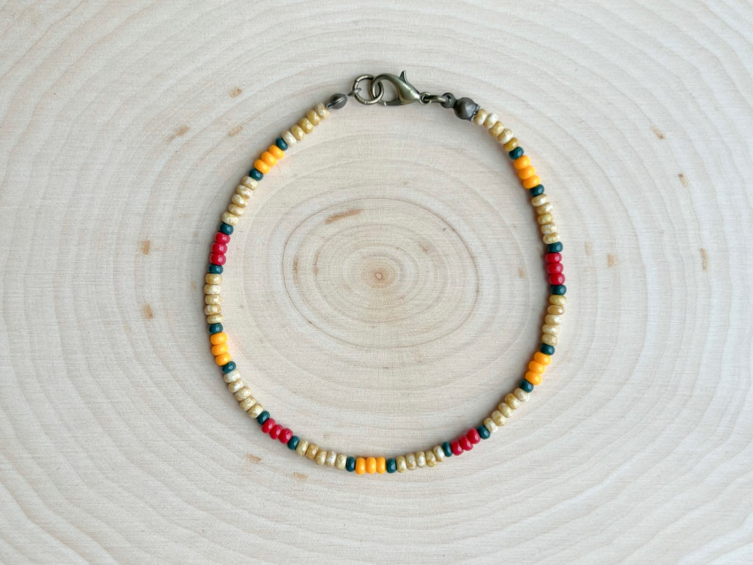 The "western Wind" Beaded Anklet Handmade Native Seed Bead Anklet ...