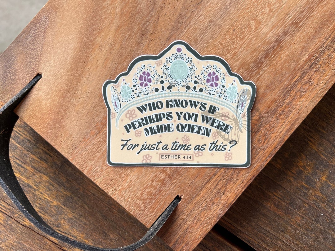 Cute Christian Sticker Esther Crown Bible Verse Sticker Esther Sticker ...