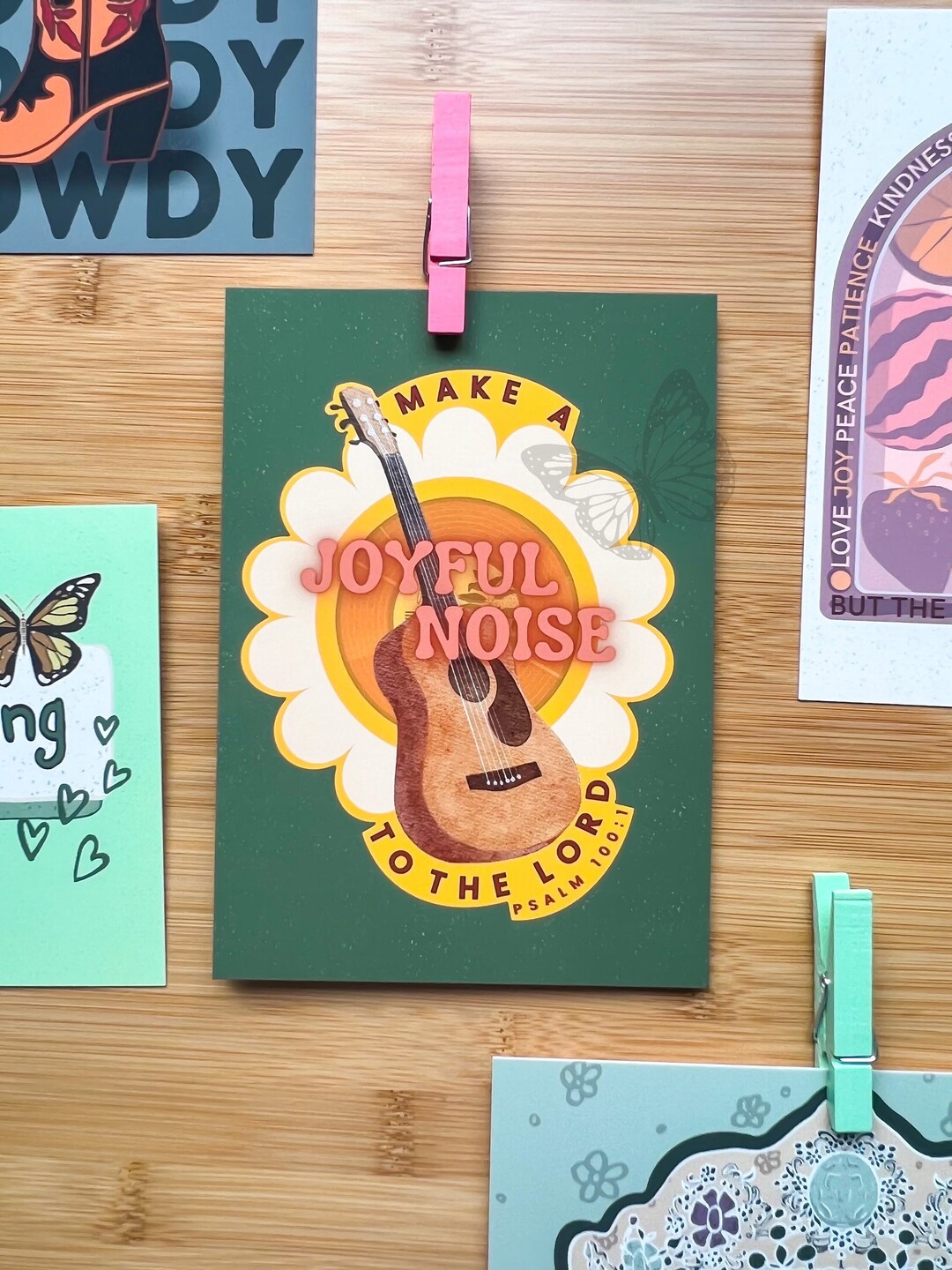 Christian Art Print Cute 5”x7” Psalms Bible Verse Print Christian Music ...