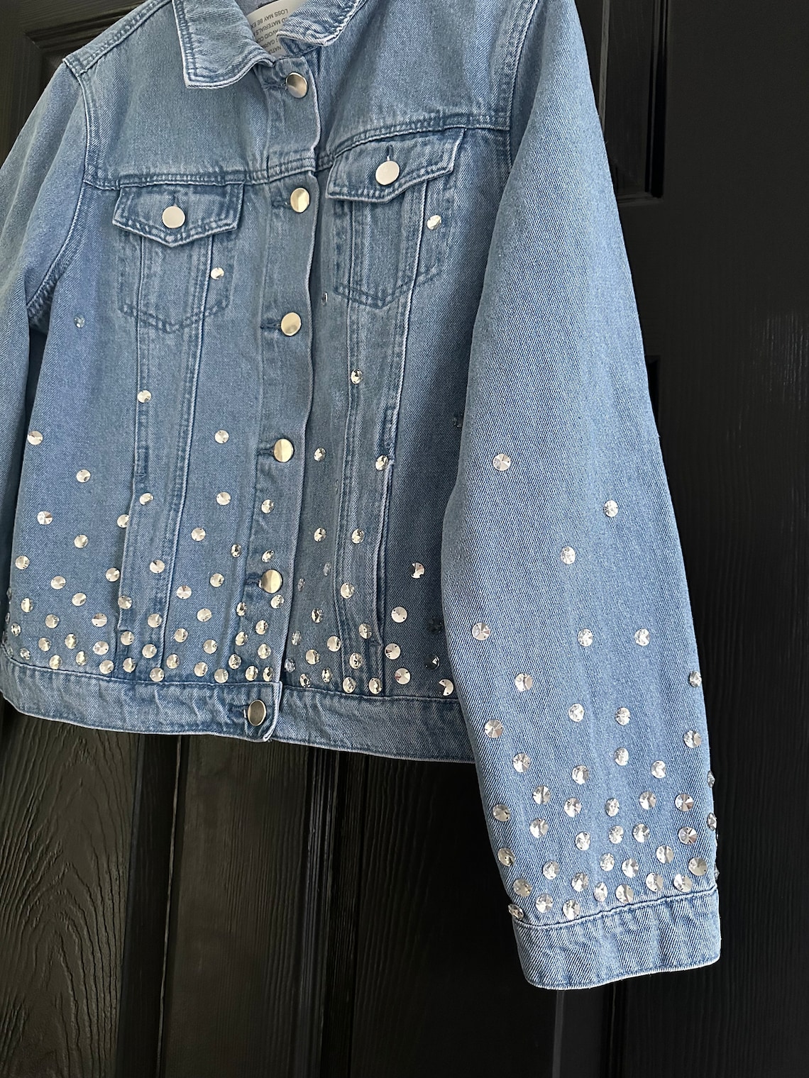 Scattered Crystal - Denim Jacket - Etsy