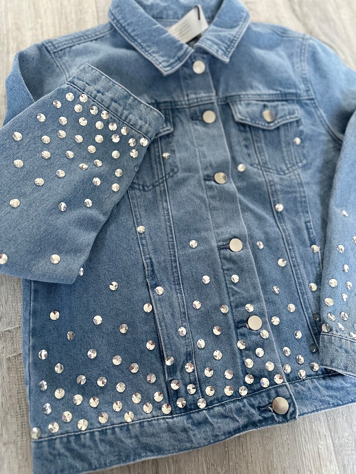 Scattered Crystal - Denim Jacket - Etsy