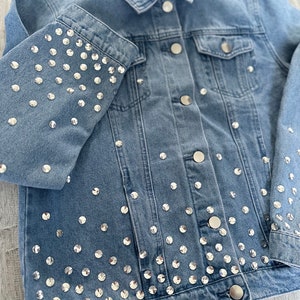 Scattered Crystal - Denim Jacket - Etsy