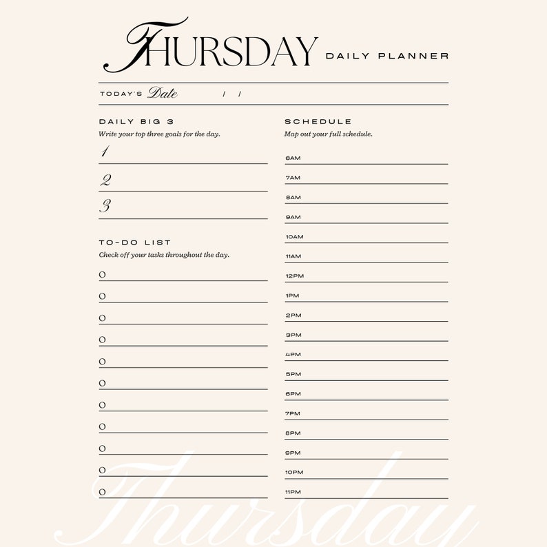 Weekly Day Planner Printable – Daily Weekly Schedule for Work ...