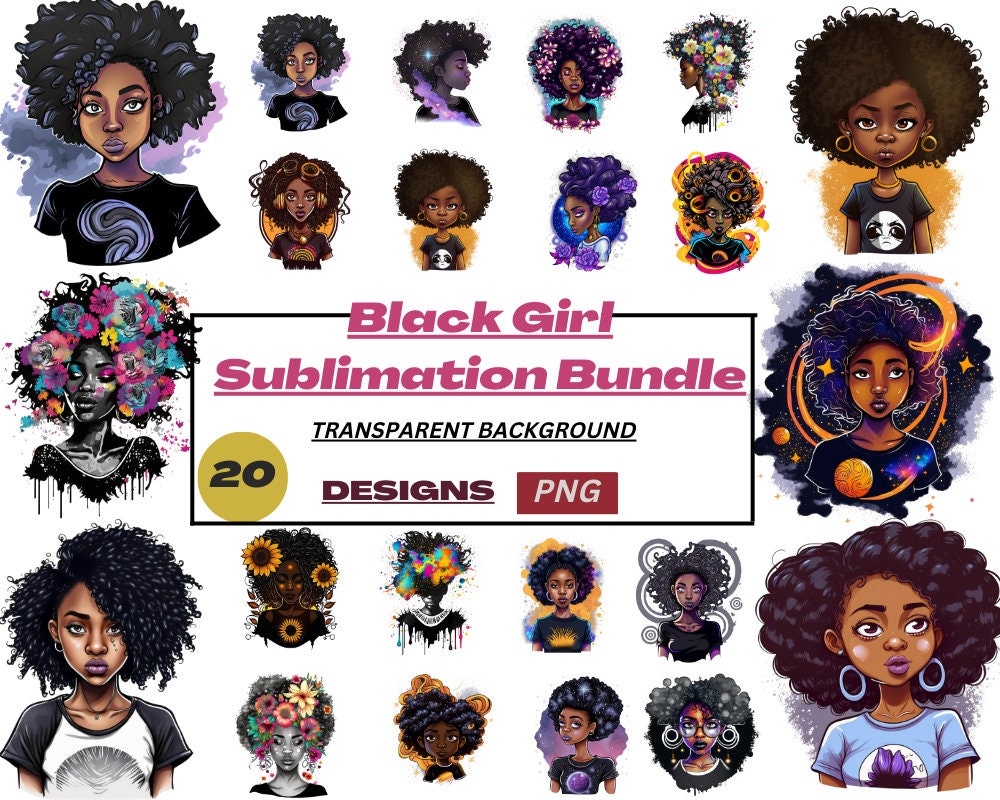 Black Girl Sublimation Bundle, Afro Girl, Black Girl Png , Peekaboo ...