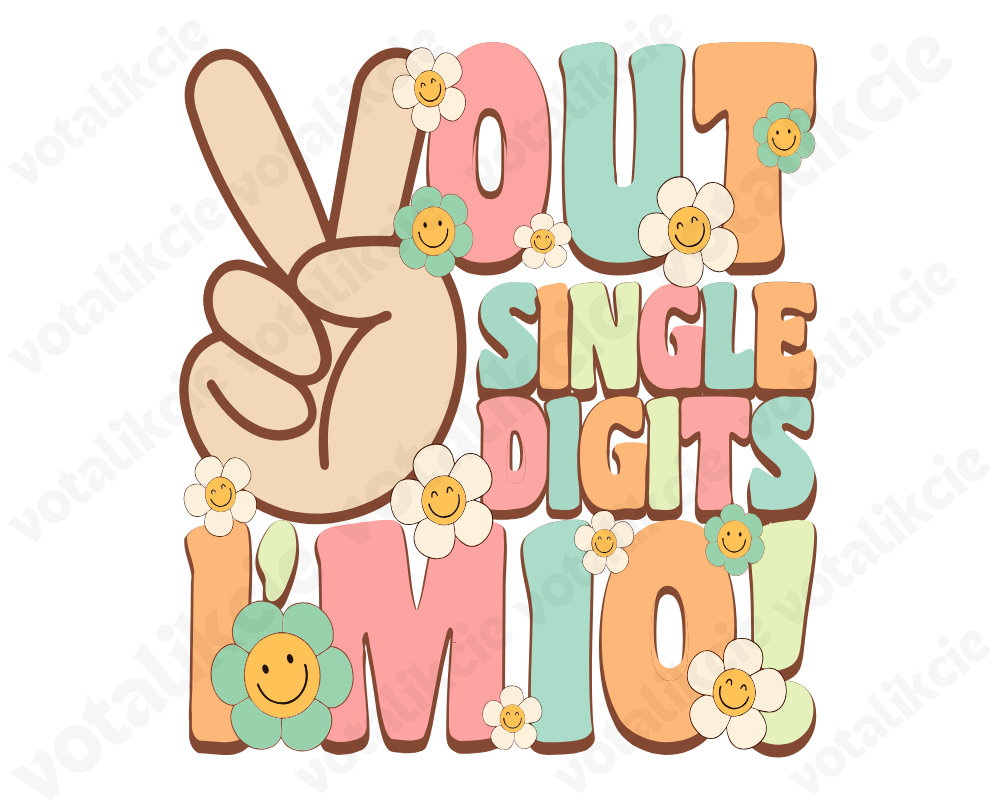 Peace Out Single Digits 10th Birthday Girl,birthday Shirt,retro Groovy ...