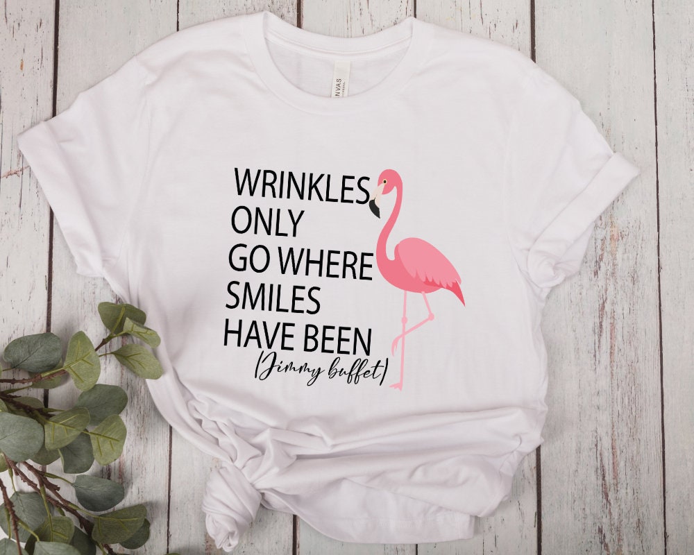 Flamingo Jimmy Buffett PNG, Immy Buffett Tee, Wrinkles Only Go Where ...