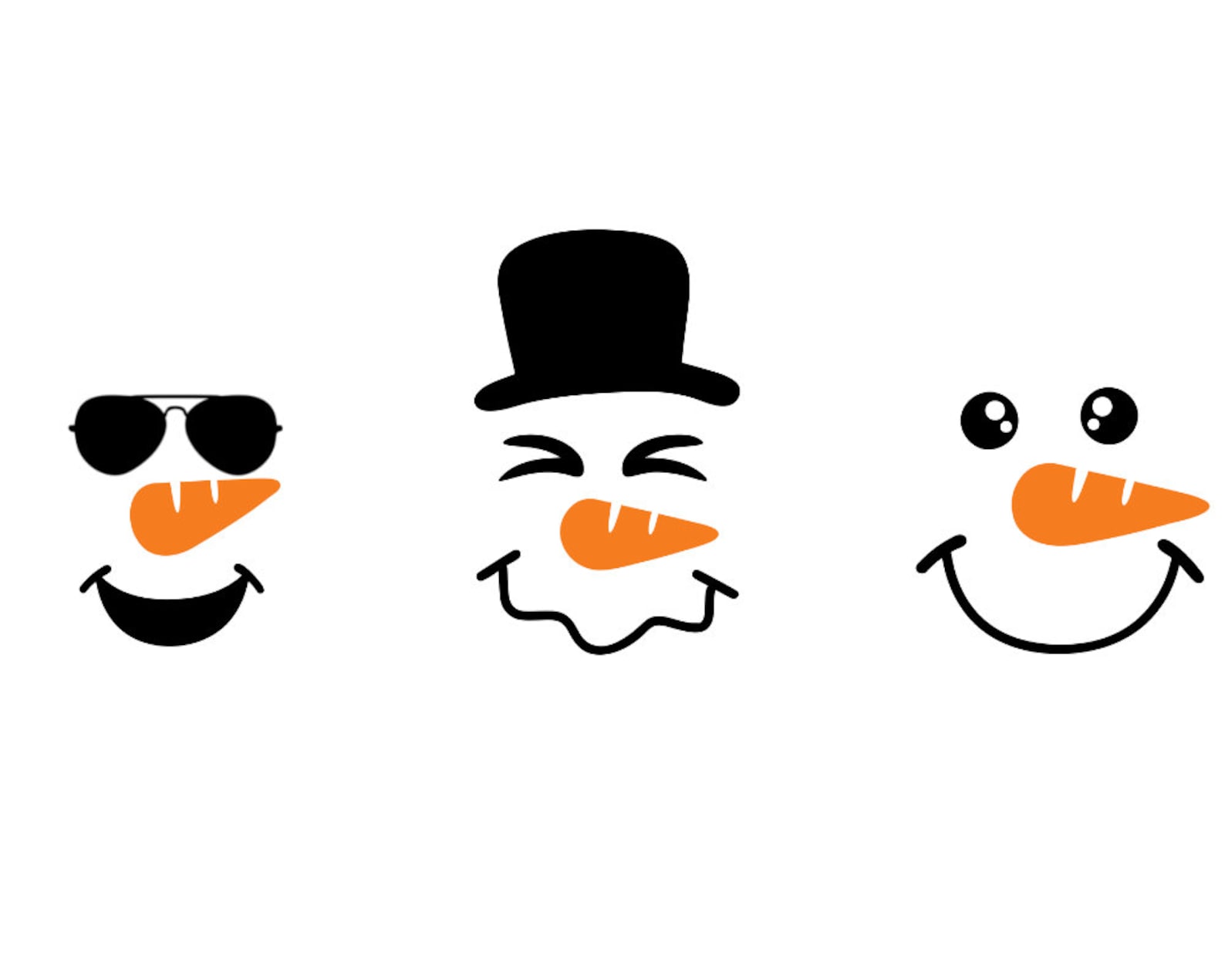 Snowman Faces Svg Snowman Svg Snowman Clipart Christmas Svg Snowman Cut ...