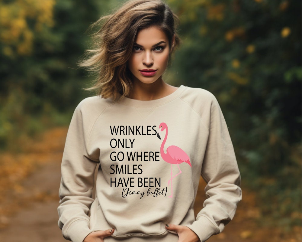 Flamingo Jimmy Buffett PNG, Immy Buffett Tee, Wrinkles Only Go Where ...