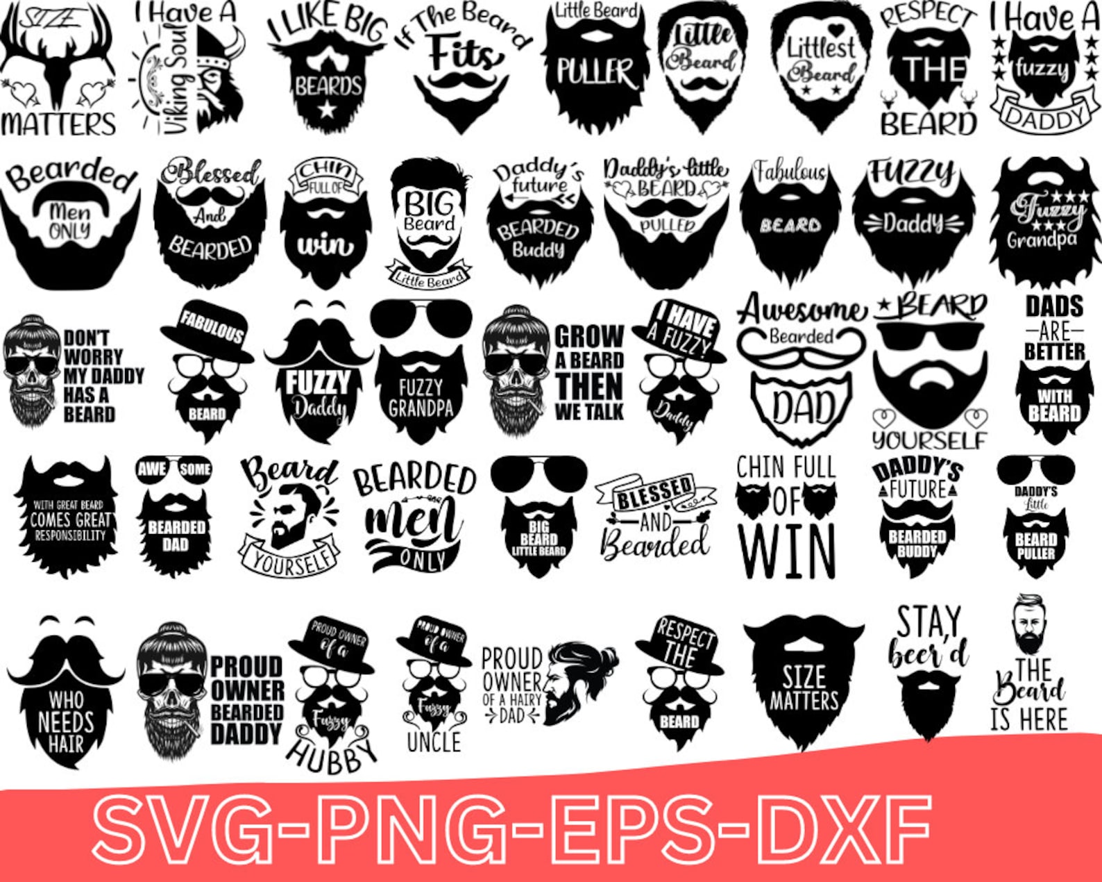 Beard Black Man Bundle Svg Afro Man Hairstyle Men Svg Beard - Etsy