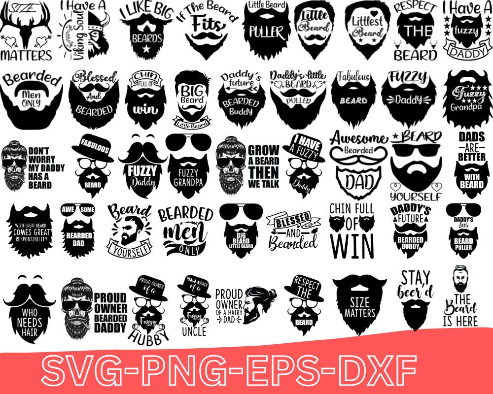 Beard Black Man Bundle Svg Afro Man Hairstyle Men Svg Beard - Etsy