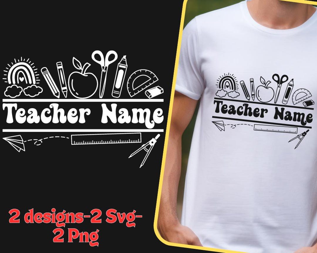 Custom Teacher SVG | Personalized Teacher Name Cut File | Back to ...