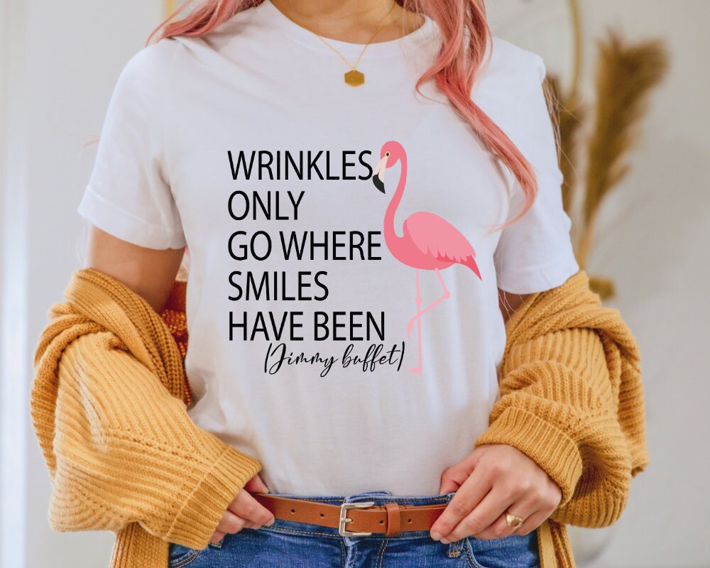 Flamingo Jimmy Buffett PNG, Immy Buffett Tee, Wrinkles Only Go Where ...