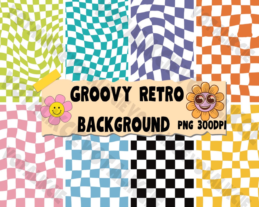 Groovy Retro Seamless Pattern: 10 PNG Digital Papers (300 DPI) - Etsy
