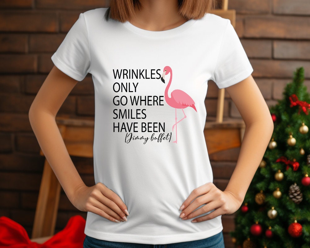 Flamingo Jimmy Buffett PNG, Immy Buffett Tee, Wrinkles Only Go Where ...