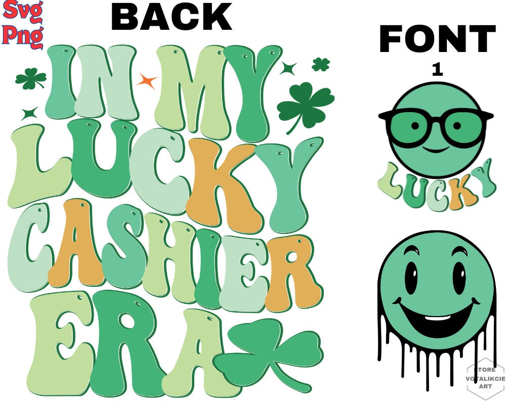 Groovy in My Lucky Cashier Era SVG Png St Patricks Day SVG Shamrock Png ...