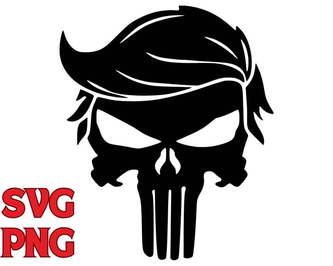 Trump Punisher Skull SVG: USA Flag Patriotic Silhouette (digital ...