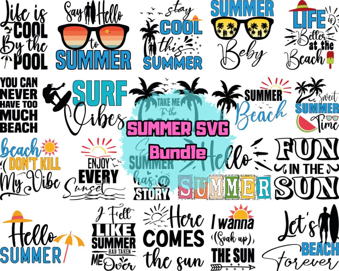 20 Cute Summer Svg Bundle,family Summer Svg,summer SVG Digital,funny ...