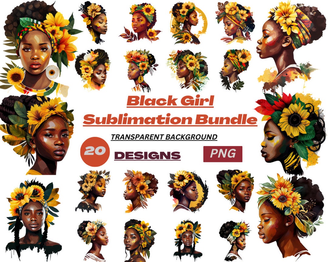 Black Girl Sublimation Bundle,afro Girl,black Girl Png ,black History ...