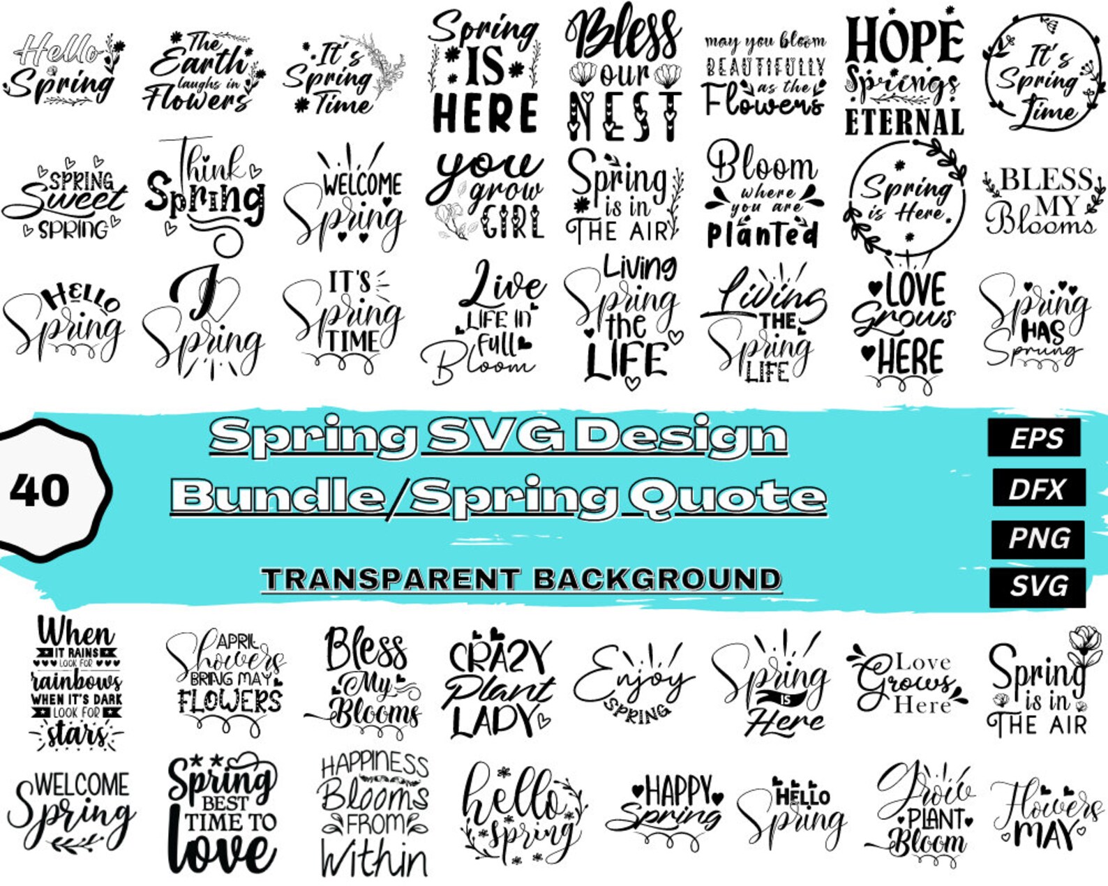 Spring SVG Bundle, Spring Svg File, Plotter File Spring, Plotter Pack ...