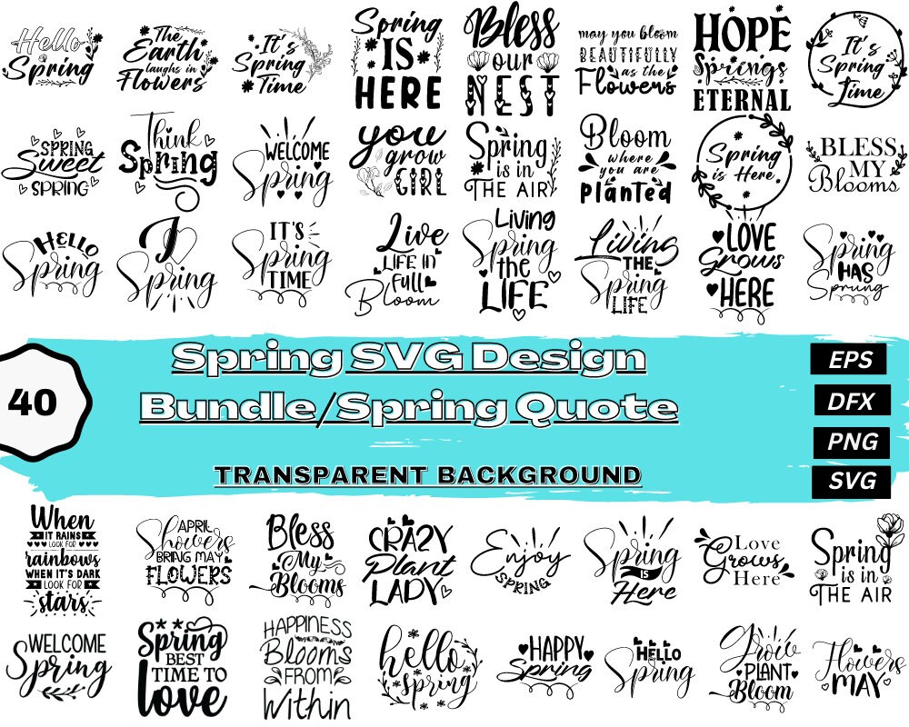Spring SVG Bundle, Spring Svg File, Plotter File Spring, Plotter Pack ...