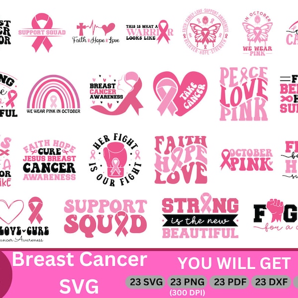 Pink Ribbon Svg - Etsy